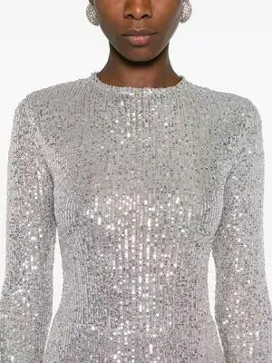 ATU BODY COUTURE Sequined Maxi Dress - Silver