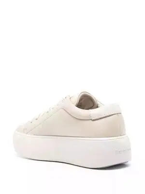 Calvin Klein Leather Flatform Sneakers - Neutrals