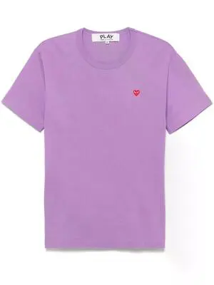 Play Comme Des Garcon Cotton Heart Patch T-shirt - Purple