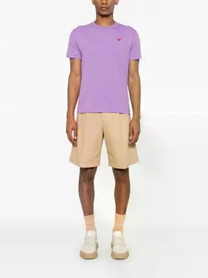 Play Comme Des Garcon Cotton Heart Patch T-shirt - Purple
