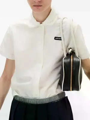Miu Miu Poplin Shirt With Peter Pan Collar And Scallop Edge