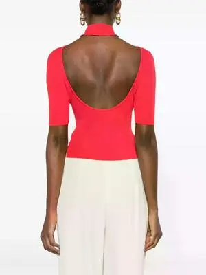 Cult Gaia Ribbed High Neck Top