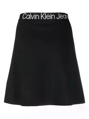 Calvin Klein Logo Waistband Straight Skirt
