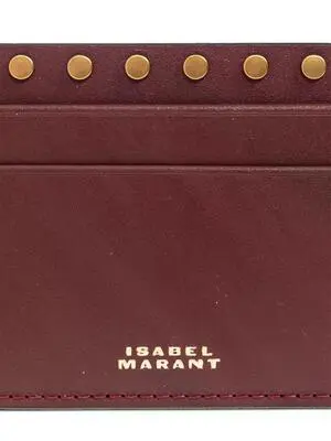 Isabel Marant Étoile Stud-embellished Card Holder - Red