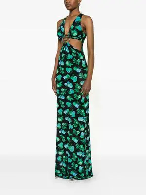 Coperni C-logo Printed Maxi Dress - Black