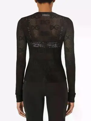 Dolce & Gabbana Lace-stitch Logo Jacquard Cardigan