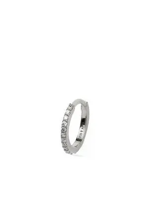 LARK & BERRY 14kt White Gold Pavé Diamond Hoop Earring - Silver