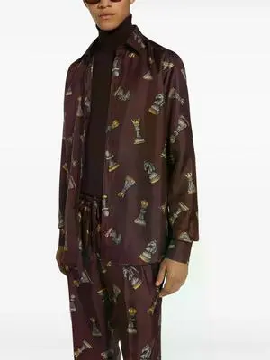 Dolce & Gabbana Chess Motif Silk Shirt