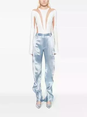 Y/project Ruffled Satin Trousers - Blue
