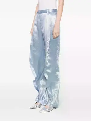 Y/project Ruffled Satin Trousers - Blue