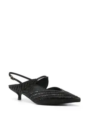 Giorgio Armani Bead-embellished Slingback Pumps