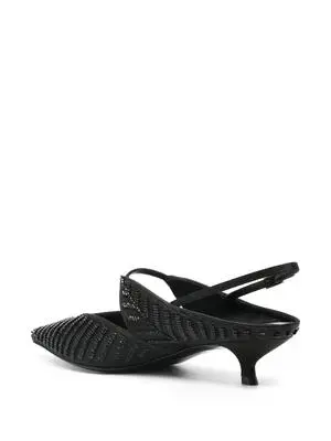 Giorgio Armani Bead-embellished Slingback Pumps
