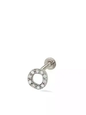 LARK & BERRY 14kt White Gold Halo Diamond Single Stud Earring - Silver