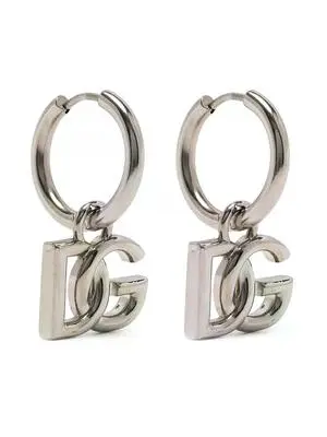 Dolce & Gabbana Dg Logo Hoop Earrings - Silver