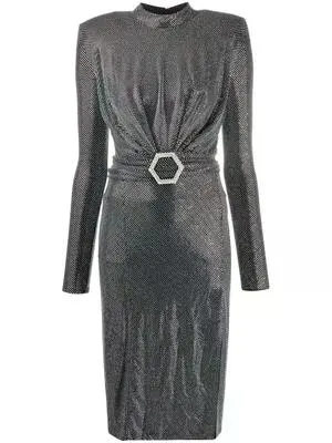 Philipp Plein Embellished Long Sleeve Dress