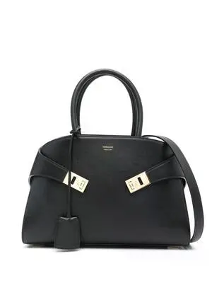 FERRAGAMO Medium Gancini-buckle Tote Bag - Black