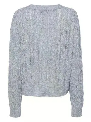 B+AB Cable Knit Cardigan - Blue