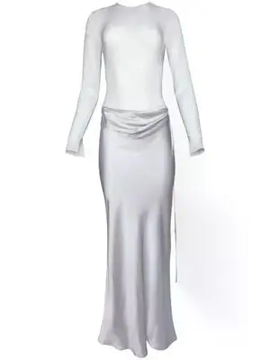 Christopher Esber Silk Draped Maxi Dress - Silver