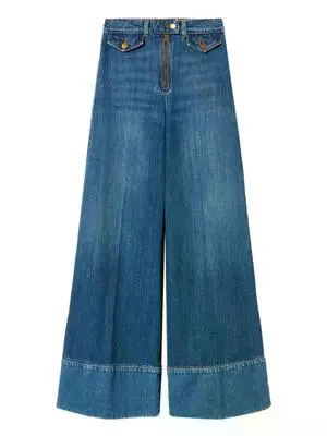 TWINSET Capraia Cotton Wide-leg Jeans - Blue