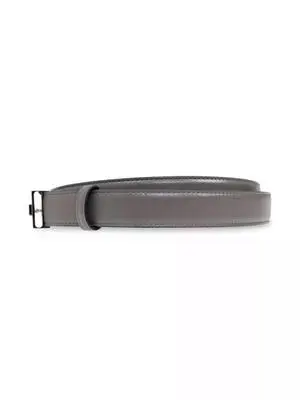 Dolce & Gabbana Logo Engraved Leather Belt - Grey