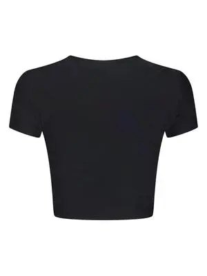 Versace Logo Print Cropped T-shirt - Black
