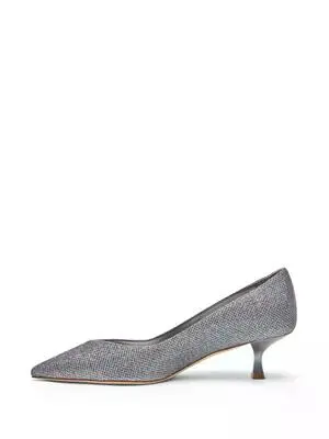 STUART WEITZMAN Eva Glitter Kitten Heel Pumps