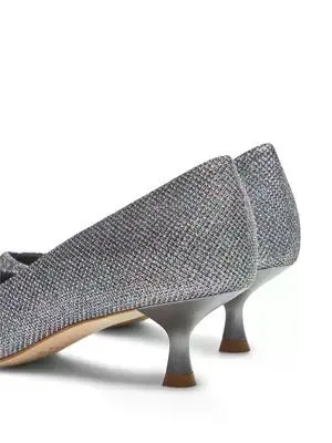 STUART WEITZMAN Eva Glitter Kitten Heel Pumps