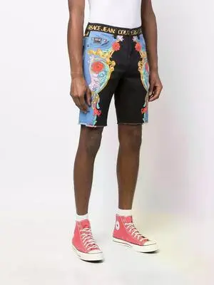Versace Graphic Print Stretch Shorts