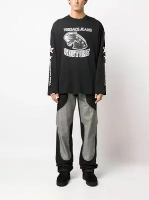 Versace Logo-print Long-sleeve Top