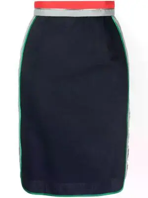 Kolor Knee-length Skirt With Stripe Waistband - Blue