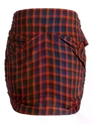 Bally Checked Ruched Mini Skirt