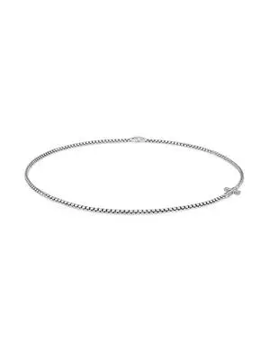 David Yurman Sterling Station Cross Diamond Necklace