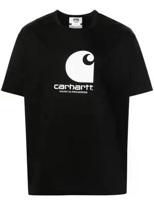 Junya Watanabe X Carhartt Logo-print Cotton T-shirt - Black
