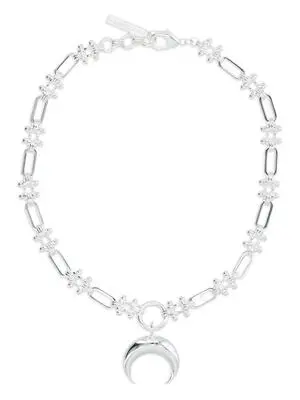 MARINE SERRE Crescent Moon Necklace - Silver