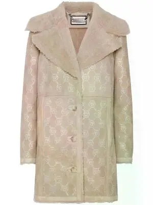 Philipp Plein Monogram Shearling Coat - Neutrals