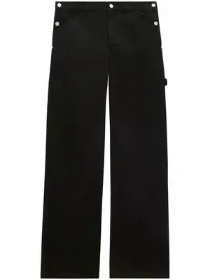 COURREGES Sailor Wide-leg Cotton Trousers - Black