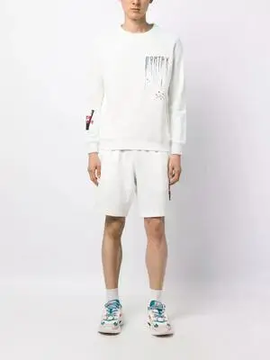 PORTS V Cotton Jersey Track Shorts - White