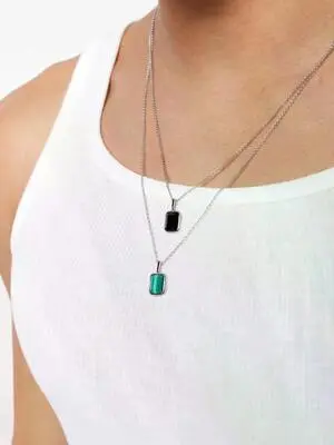 Mateo Emerald-cut Malachite Necklace