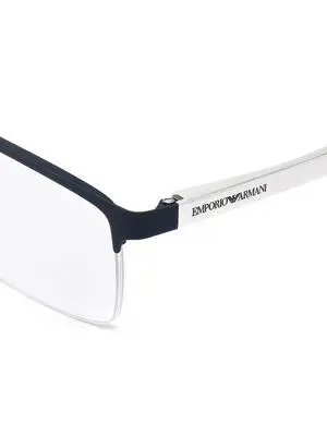 Emporio Armani Logo Square Glasses - Silver