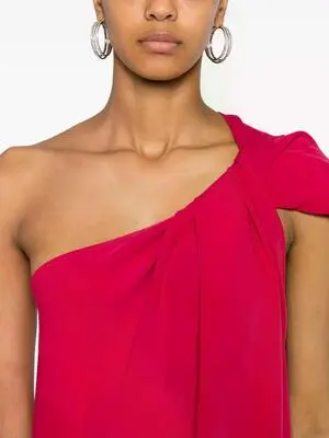P.a.r.o.s.h One-shoulder Midi Dress With Twist Detailing - Red