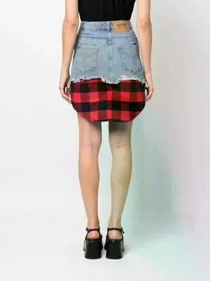 Moschino Layered-design Denim Skirt