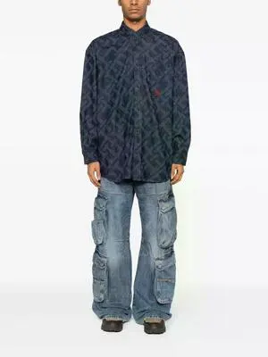 Tommy Hilfiger Monogram Jacquard Denim Shirt