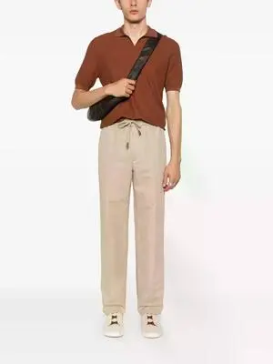 Tagliatore Paco Split-neck Polo Shirt - Brown