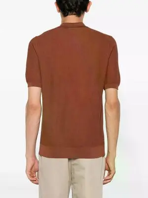 Tagliatore Paco Split-neck Polo Shirt - Brown