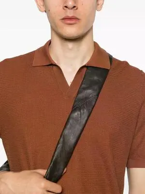 Tagliatore Paco Split-neck Polo Shirt - Brown