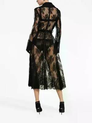 Dolce & Gabbana Lace Panel Long Sleeve Coat