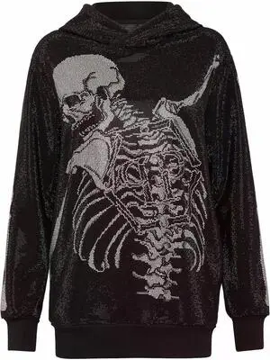 Philipp Plein Skeleton Embellished Hoodie - Black