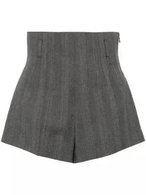 Prada Virgin Wool Pleated Shorts