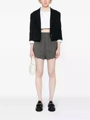 Prada Virgin Wool Pleated Shorts