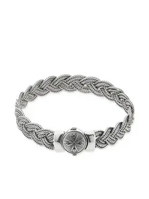 Emanuele Bicocchi Diamond-cut Flat Braided Bracelet - Silver
